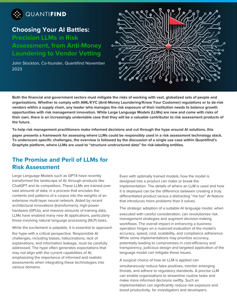 Precision LLMs in Risk Assessment, from Anti-Money Laundering to Vendor ... Precision LLMs in Risk Assessment, from Anti-Money Laundering to Vendor ...