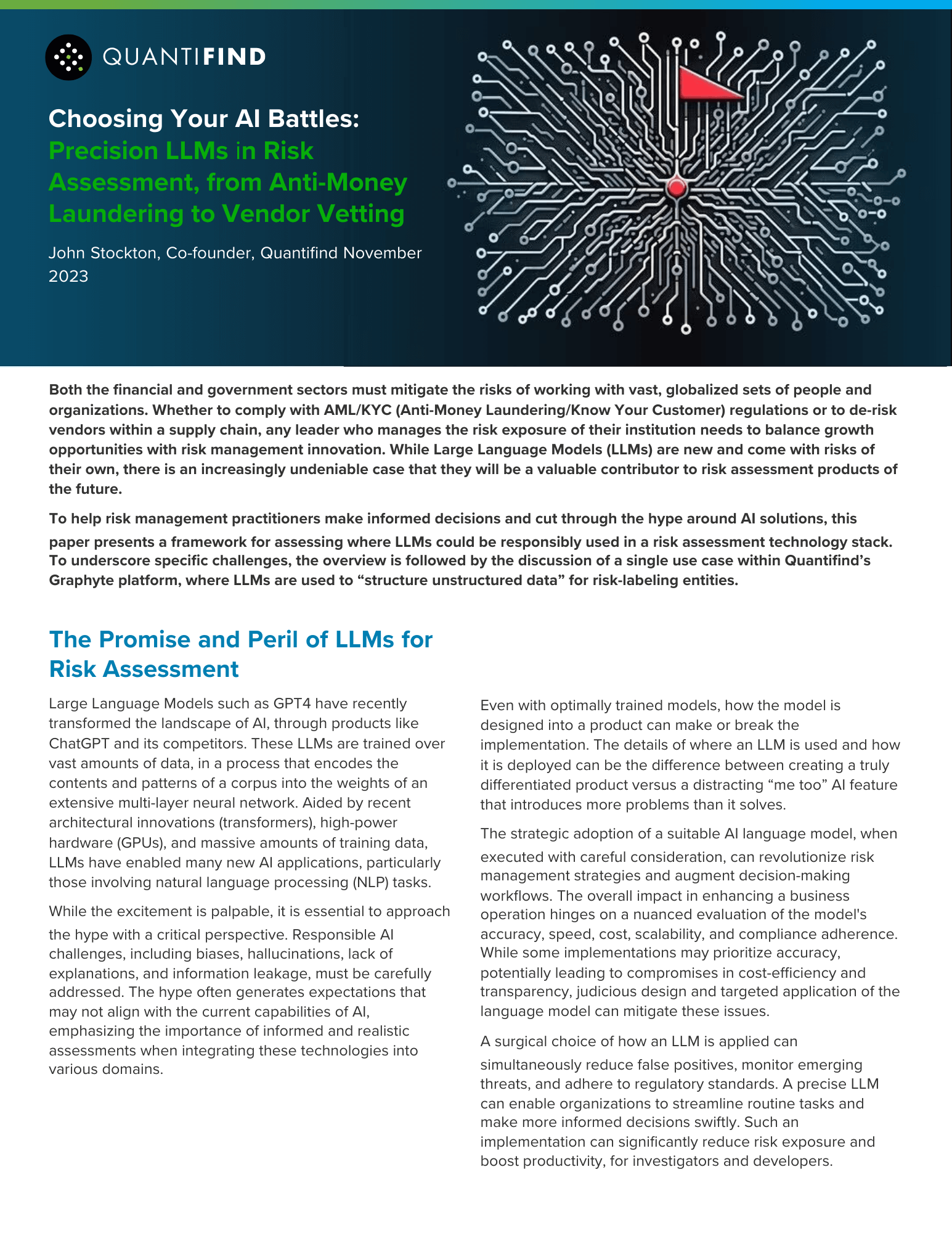 Precision LLMs in Risk Assessment, from Anti-Money Laundering to Vendor ...